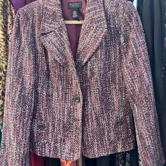 Axcess | Jackets & Coats | Axcess Purple Tweed Womens Jacket L 4 | Poshmark